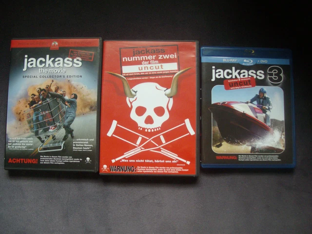 JACKASS-THE MOVIES 1-3 UNCUT STEVE-O,WILDBOYZ,VIVA LA BAM,DIRTY SANCHEZ ...