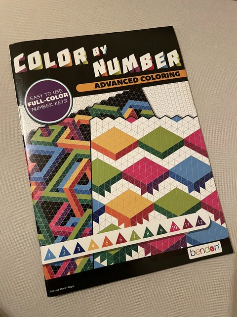 COLOR BY NUMBER Advanced Coloring Book 14 Illustrations by Bendon New ...