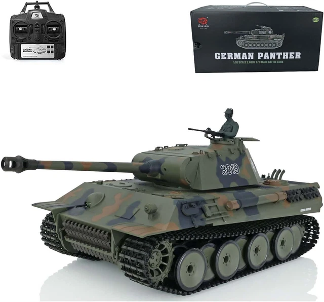 GERMAN PANTHER RC TANK Heng Long 2.4G 1/16 BB Gun - Smoke - Sound ...