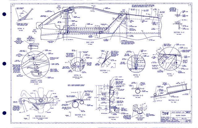 VAN'S AIRCRAFT RV-7 PLAN BLUEPRINTS DETAIL DRAWING BUILD ARCHIVE Light ...
