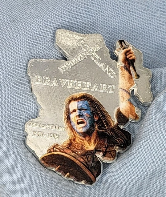 SCOTLAND FLAG MAP Silver Coin Brave Heart Glasgow Edinburgh William ...