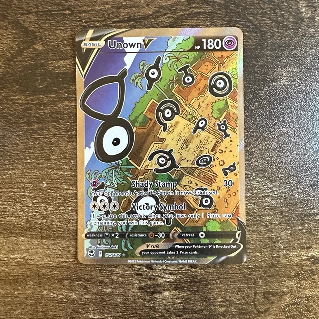 POKEMON SILVER TEMPEST Alternative Art Card 177/195 Unknown V NEAR MINT ...