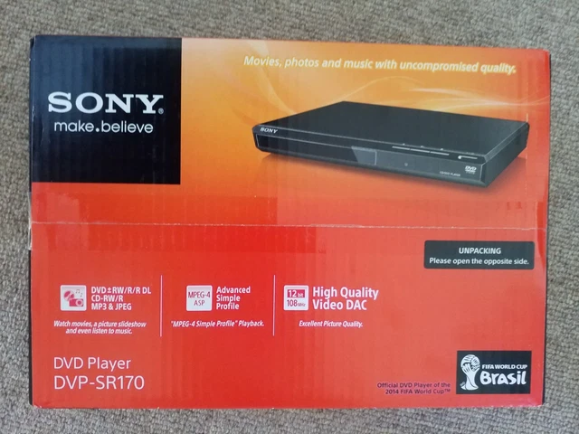 SONY DVD CD Player DVP-SR170 Compact Brand New In Box opened but player in packa £21.43 ...
