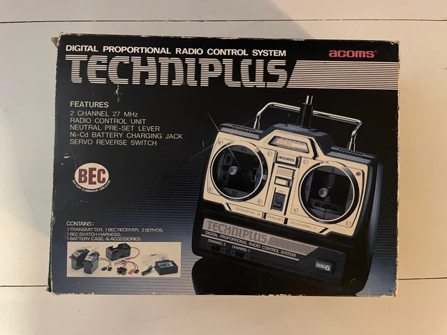 ACOMS TECHNIPLUS TRANSMITTER & Receiver Set AM 27MHz 2CH Nitro/Electric ...