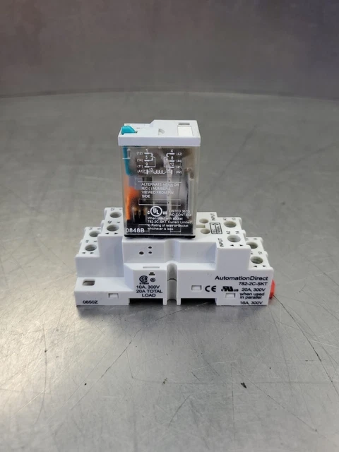 AUTOMATION DIRECT 782-2C-24D 24VDC Control Relay w/782-2C-SKT Base. 4E ...