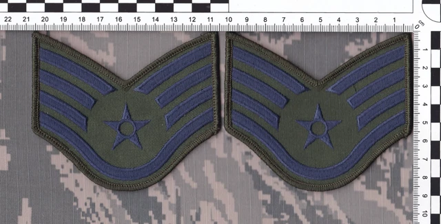 US AIR FORCE Subdued BDU Staff Sergeant (SSgt/E-5) Rank Insignia EUR 5 ...