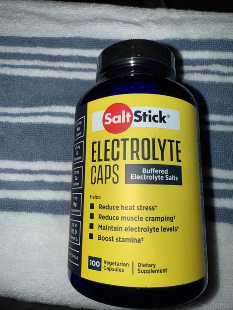 SALTSTICK CAPS ELECTROLYTE Replacement 100ct 9/26 Sealed Buffered Heat ...