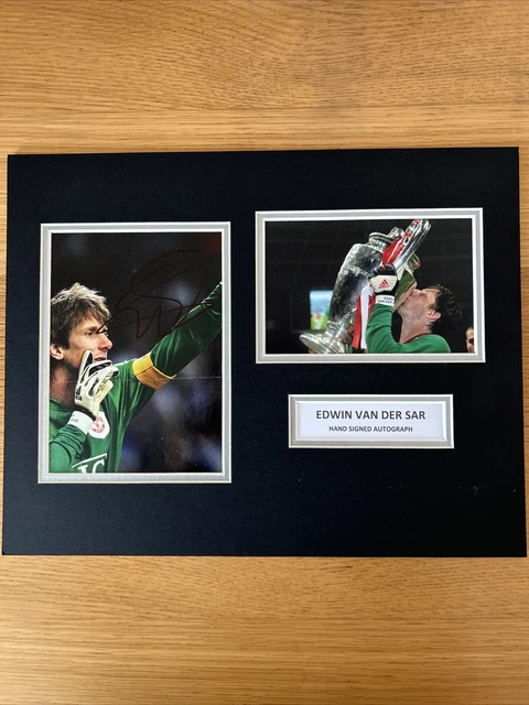 RARE- EDWIN VAN Dee Sat Manchester United Hand Signed Photo Display ...