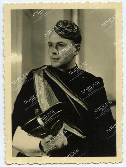 FOTO PORTRAIT STUDENT Burschenschaft mit Schläger Schmiss Studentika ...