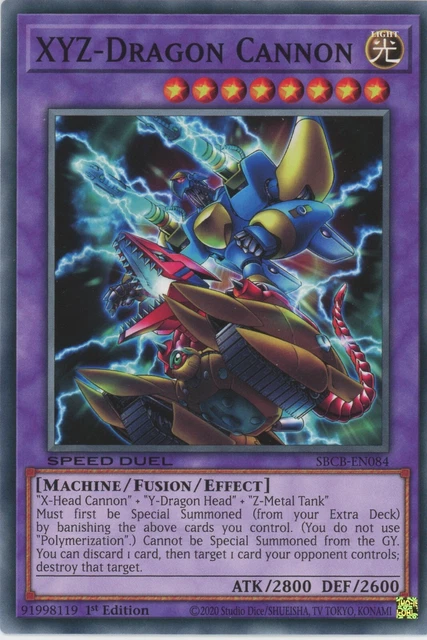 YUGIOH XYZ-DRAGON CANNON SBCB-EN084 Speed Duel Common Mint Condition x3 ...
