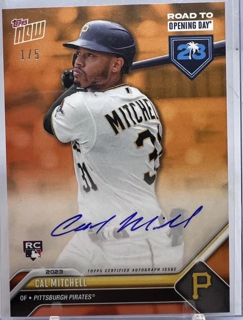 TOPPS NOW ROAD To Opening Day Cal Mitchell Auto A-32 orange parallèle 1 ...