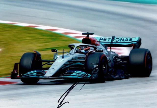 George Russell Signed 12x8 Photo Mercedes F1 Genuine Autograph Aftal