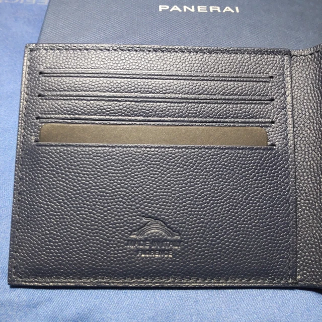 PORTAFOGLIO BI-FOLD CON logo Panerai originale come nuovo blu navy ...