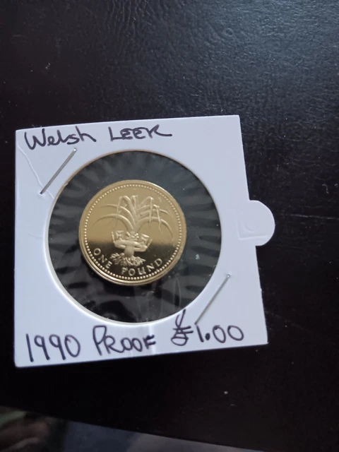 1990 PROOF ONE Pound Welsh Leek Coin From A Royal Mint Proof Set. £6.50 - PicClick UK