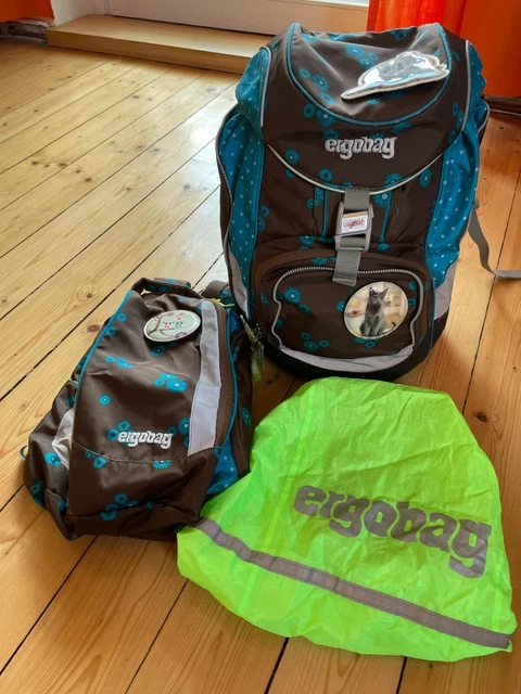 RANZEN RUCKSACK SATCH Ergobag pack türkis/braun mit Regenhülle und ...