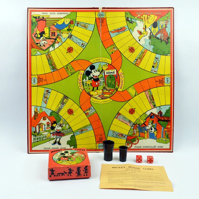 RARE 1930S CHAD Valley Mickey Mouse Ludo Board Game ~ Vintage Mickey ...