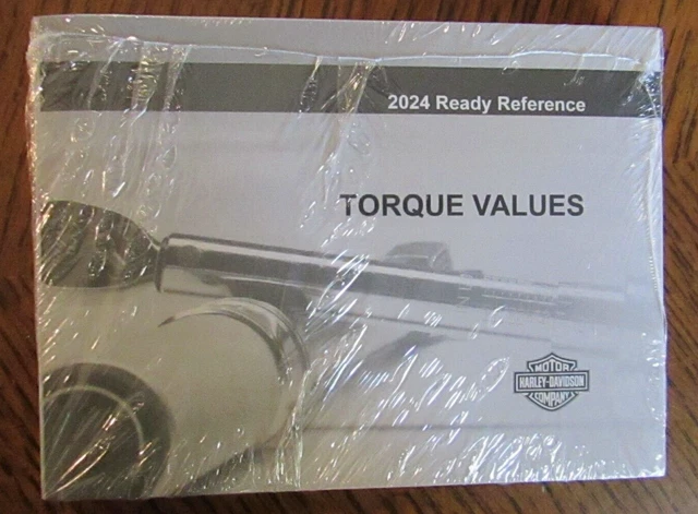 HARLEY DAVIDSON 2024 Torque Values Ready Reference All Models #94001193 ...