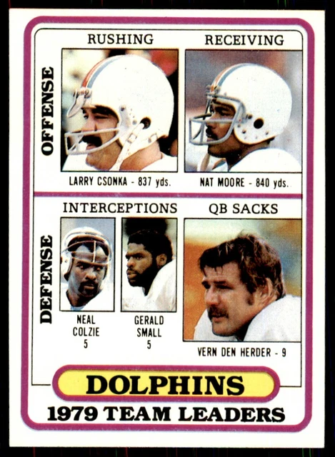 1980 TOPPS LARRY Csonka/Nat Moore/Neal Colzie/Gerald Small/Vern Den ...