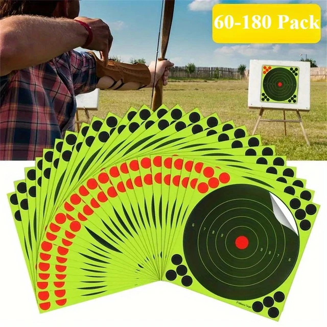 60-180 PACK 8 inch Shooting Target Self Adhesive Targets Paper Reactive ...