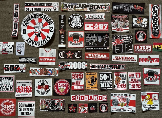 VFB STUTTGART AUFKLEBER Mix 50 Sticker Ultras Cannstatter Kurve 1893 ...