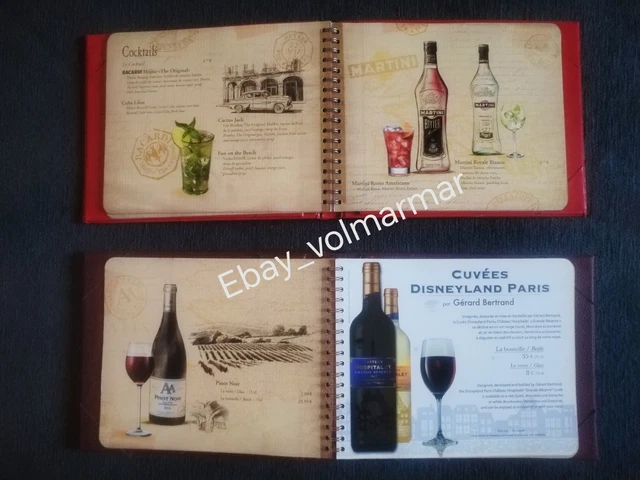 2 CARNET MENÙ Disneyland Paris carta dei vini RIO GRANDE BAR + RED ...