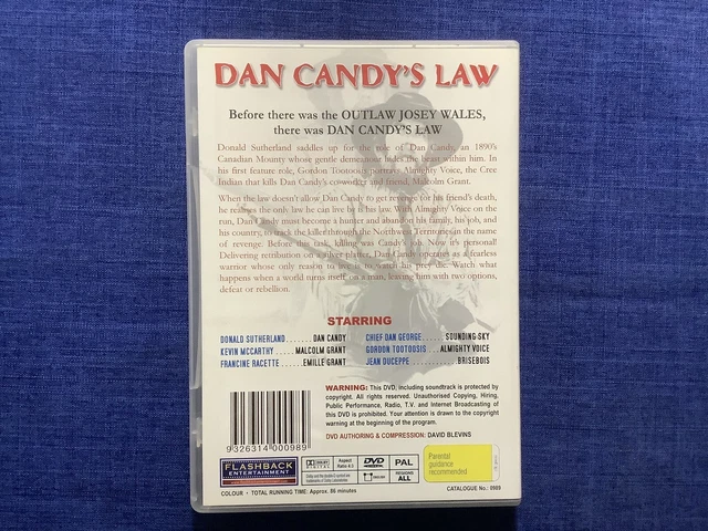 DAN CANDY’S LAW (DVD) Donald Sutherland Western - Like New Region Free ...