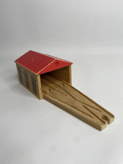 WOODEN TRAIN 2 train Engine Shed Compatible with Brio etc £8.99 ...