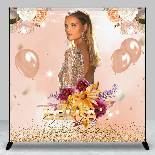 FLORAL BALLOON CUSTOM Photo Women Birthday Backdrop $35.97 - PicClick AU