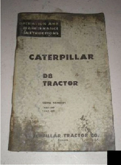 Caterpillar Cat D8 Tractor Operation Maintenance Instruction Manual £13