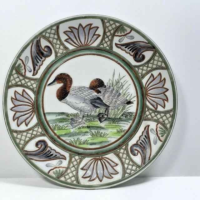 VINTAGE HAND PAINTED Duck 10" Plate Chinese Decorative Ceramic Ducks £ ...