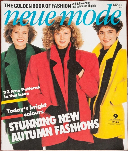 NEUE MODE SEWING Pattern Magazine September 1985 Vintage Knit English ...