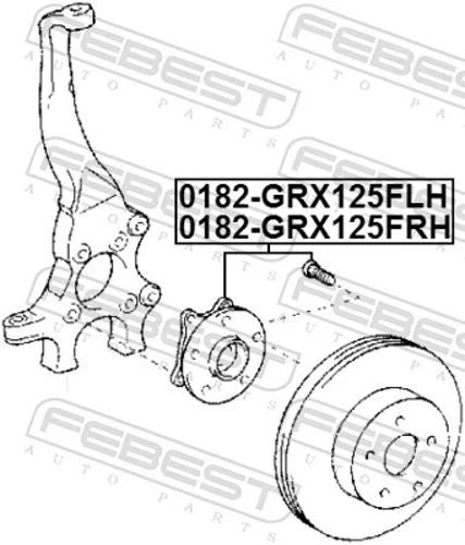 WHEEL HUB 0182-GRX125FRH FOR LEXUS IS/III GS TOYOTA CROWN REIZ MARK 2 ...