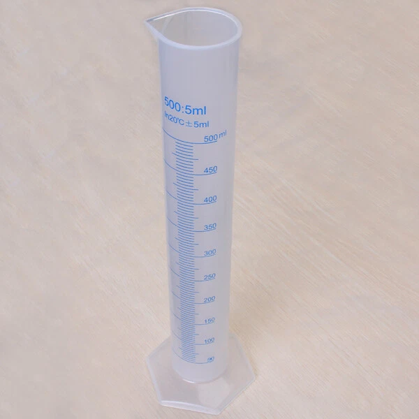 500ML PLASTIC GRADUATED Laboratory Test Measuring Cylinder Container ...