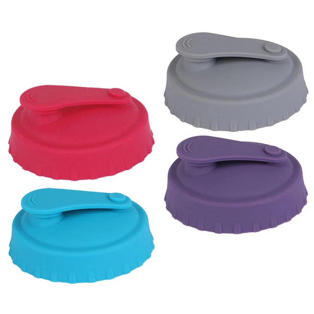 4 PCS SILICONE Can Lid Pop Cover Lids Bottle Top Soda Covers Dust Cap £ ...