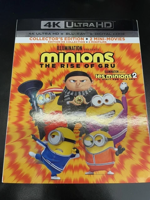 MINIONS THE RISE of Gru 4K ULTRA HD BLU-RAY +DIGITAL CANADA +SLIPCOVER ...