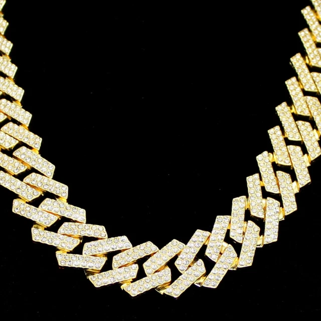 20MM ICED SQUARE Miami Cuban Link Gold Plated 18"-24" Cubic Zirconia ...