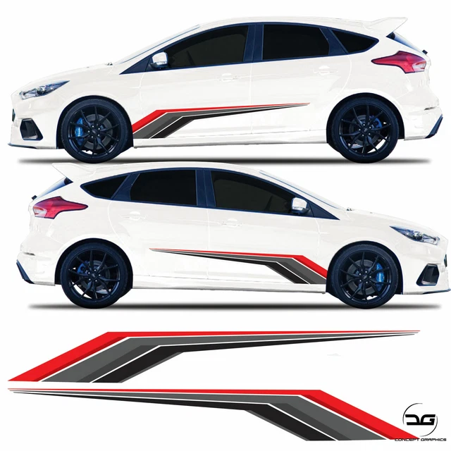 SIDE STRIPE RACING Graphics Kit For Ford Focus Mk3/3.5 Vinyl Decal ...