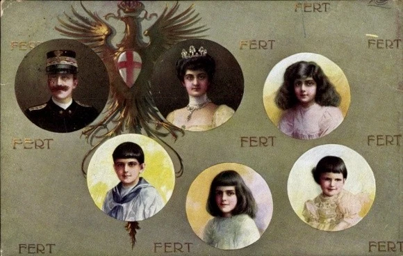 AK KÖNIG VIKTOR Emanuel III. von Italien, Elena von Montenegro ...