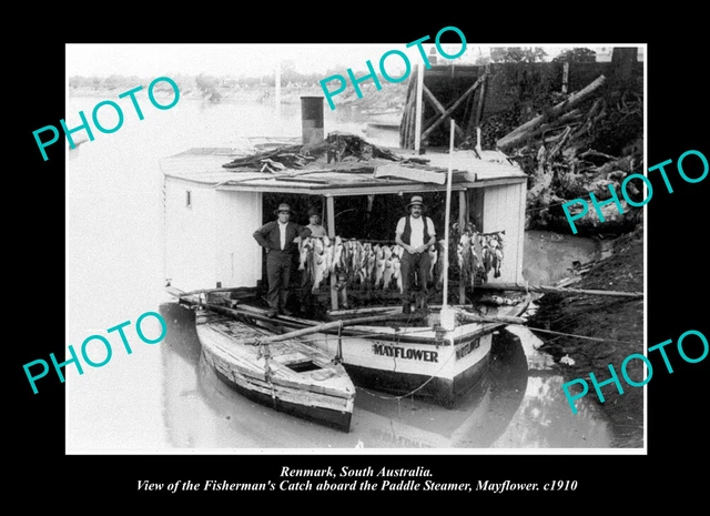 OLD LARGE HISTORIC PHOTO RENMARK SOUTH AUSTRALIA PADDLE STEAMER ...