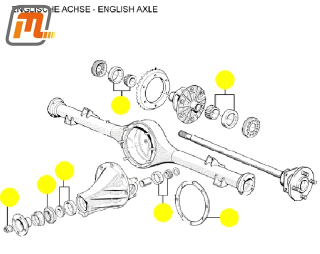 FORD ESCORT MK1 rear axle - rebuild kit complete for english Banjo axle ...