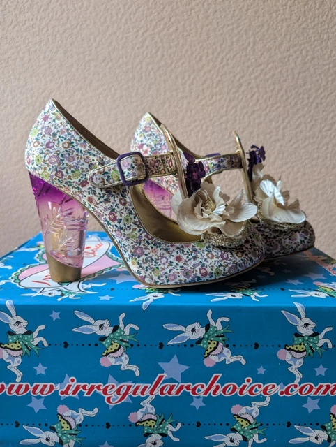 IRREGULAR CHOICE PURPLE Floral Cant Touch This Heels Size 5 £52.68 ...
