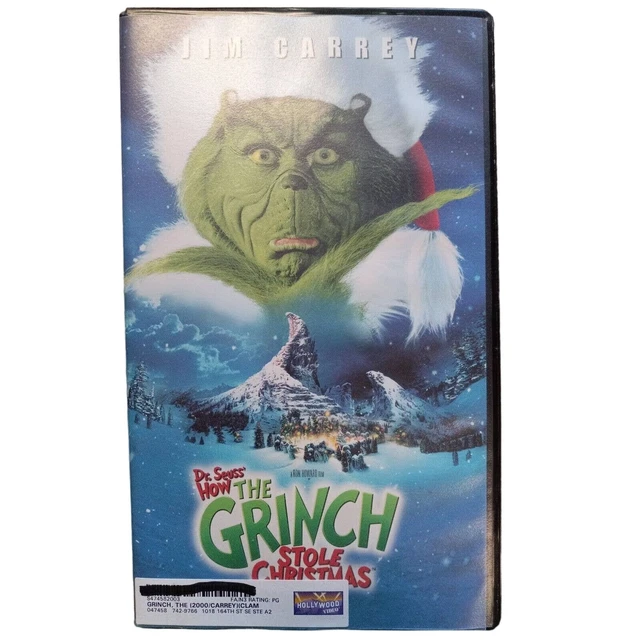 HOW THE GRINCH Stole Christmas VHS 2001 Jim Carrey Dr. Seuss Clamshell ...