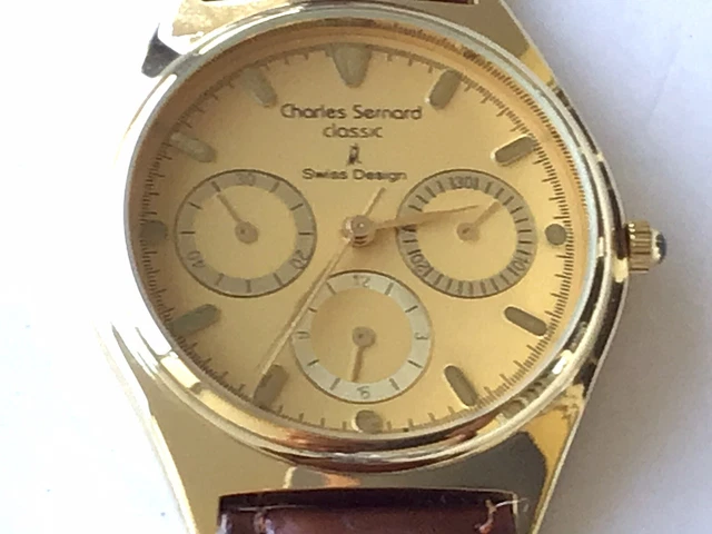 CHARLES SERNARD MENS Watch - Swiss Classic Design Working & Keeps Great ...