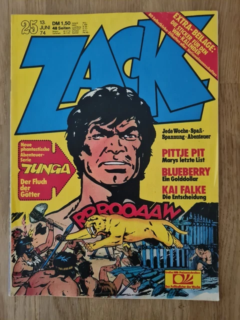 ZACK COMICS HEFT 25 von 1974 mit Beilage Lucky Luke Aufkleber EUR 15,61 ...