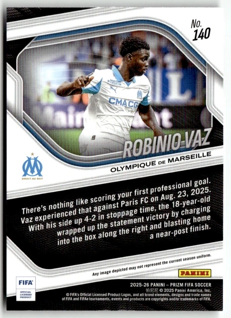 PANINI PRIZM FIFA 2025-26 N.º 140 Robinho Vaz Rookie Base EUR 1,36 ...