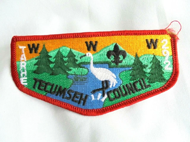 VINTAGE BOY SCOUT Order of the Arrow Tarhe Lodge 292 Red Border Sew On ...