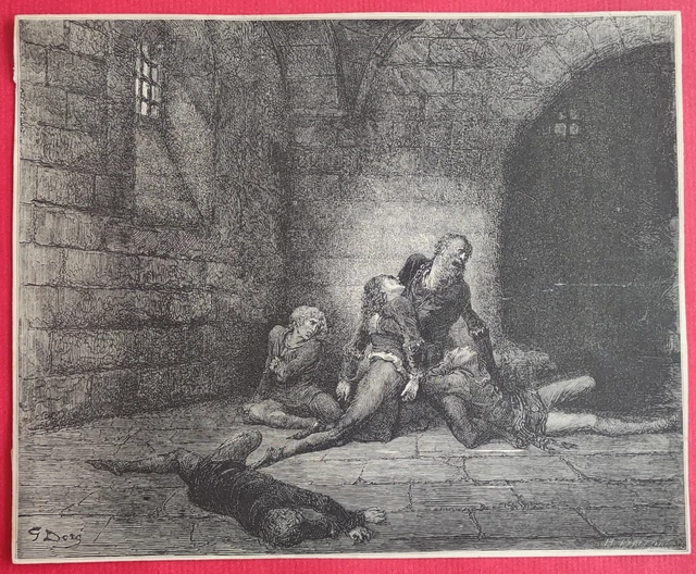 ENGRAVING AFTER DRAWING by Gustave DORE for Hell Dante Alighieri 19th ...