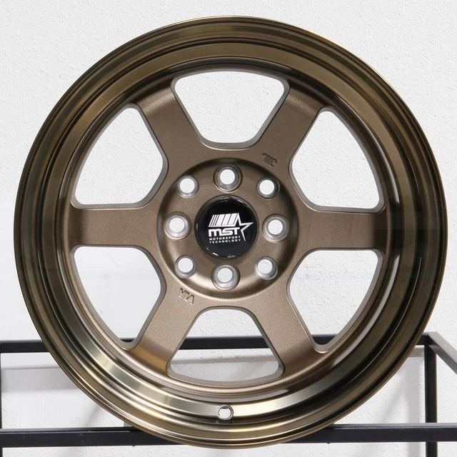 4-NEW 15& MST Time Attack Wheels 15x8 4x100/4x114.3 0 Bronze Bronze Lip ...
