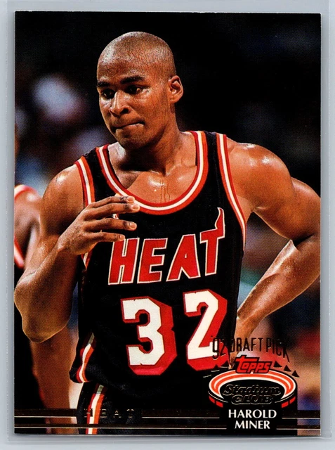 1992-93 TOPPS STADIUM Club Harold Miner recrue Miami Heat RC #317 EUR 2 ...