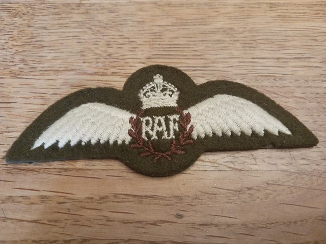 WW2 ROYAL AIR Force RAF Pilots Wings KC Full Brevet Green Padded EUR 11 ...